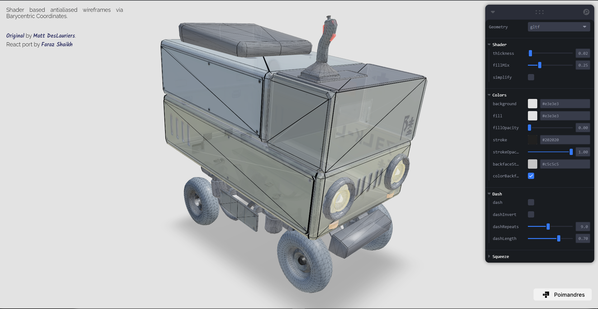 drei-wireframe-configurator - Codesandbox