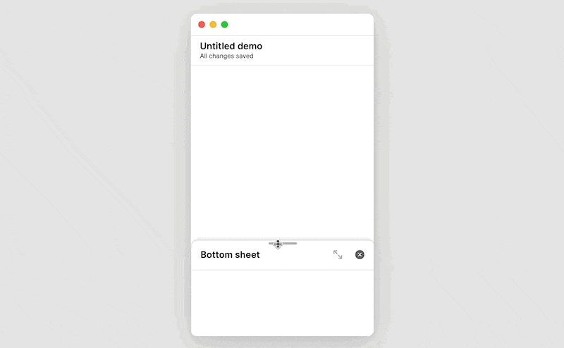 framer-motion bottom sheet for desktop with drag handle - Codesandbox