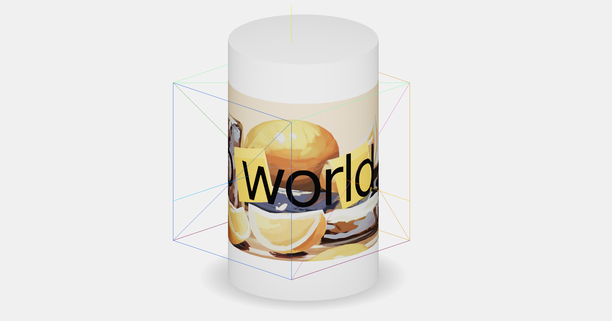 Cylindrical decal projection - Codesandbox