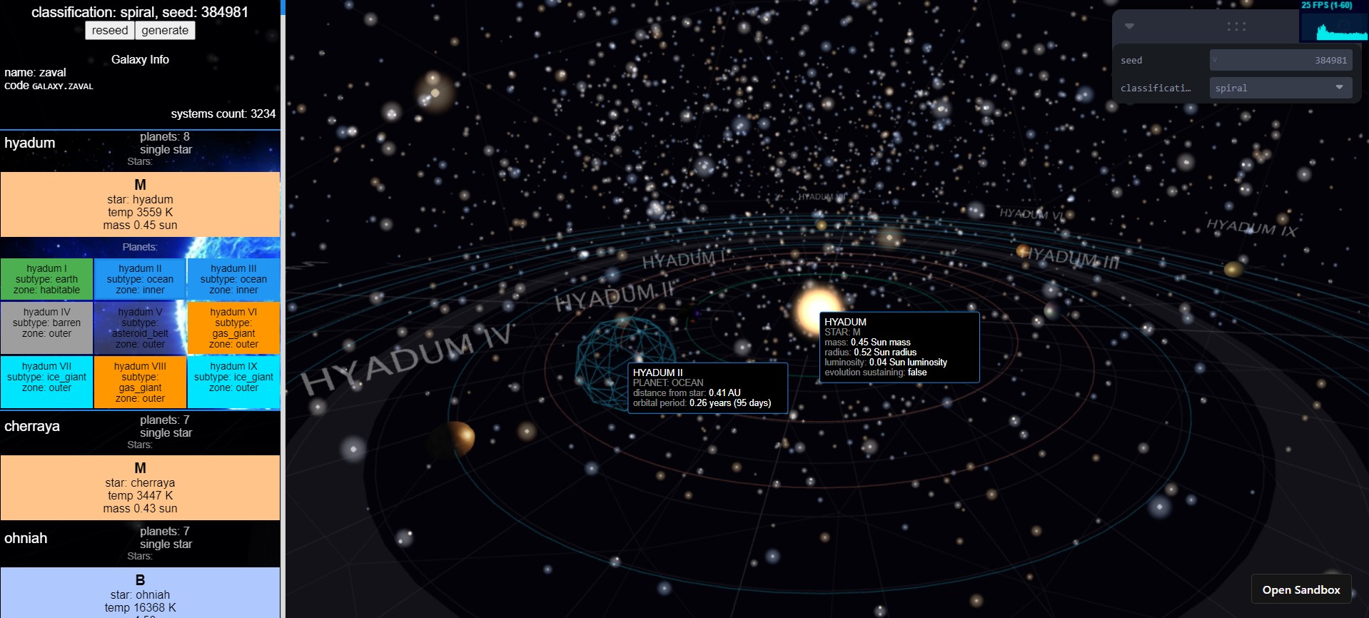 Galaxy Generator client prototype [R3F, React, JS] - Codesandbox